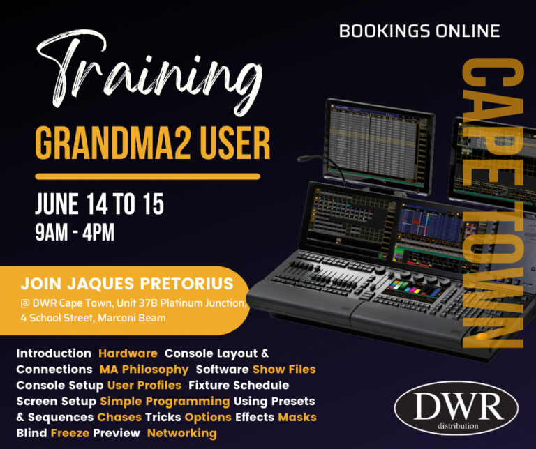 grandMA2 User Training Cape Town - DWR Distribution